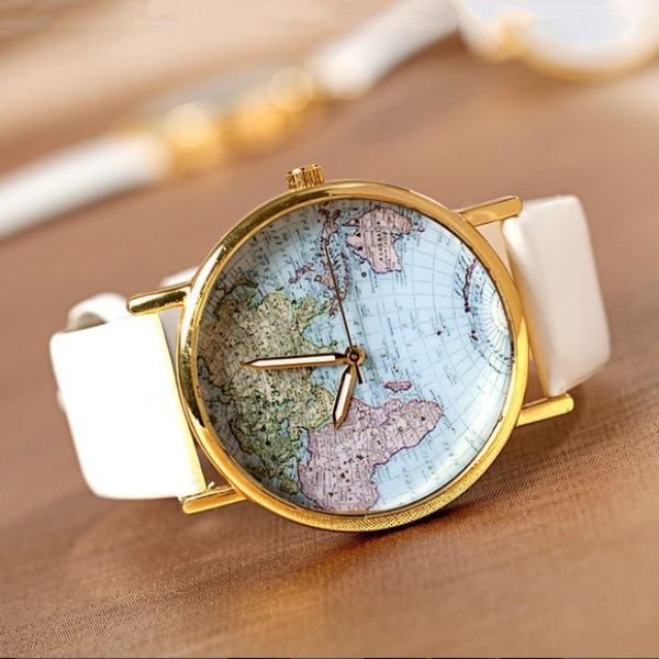 Vintage Style World Map Watch on Luulla
